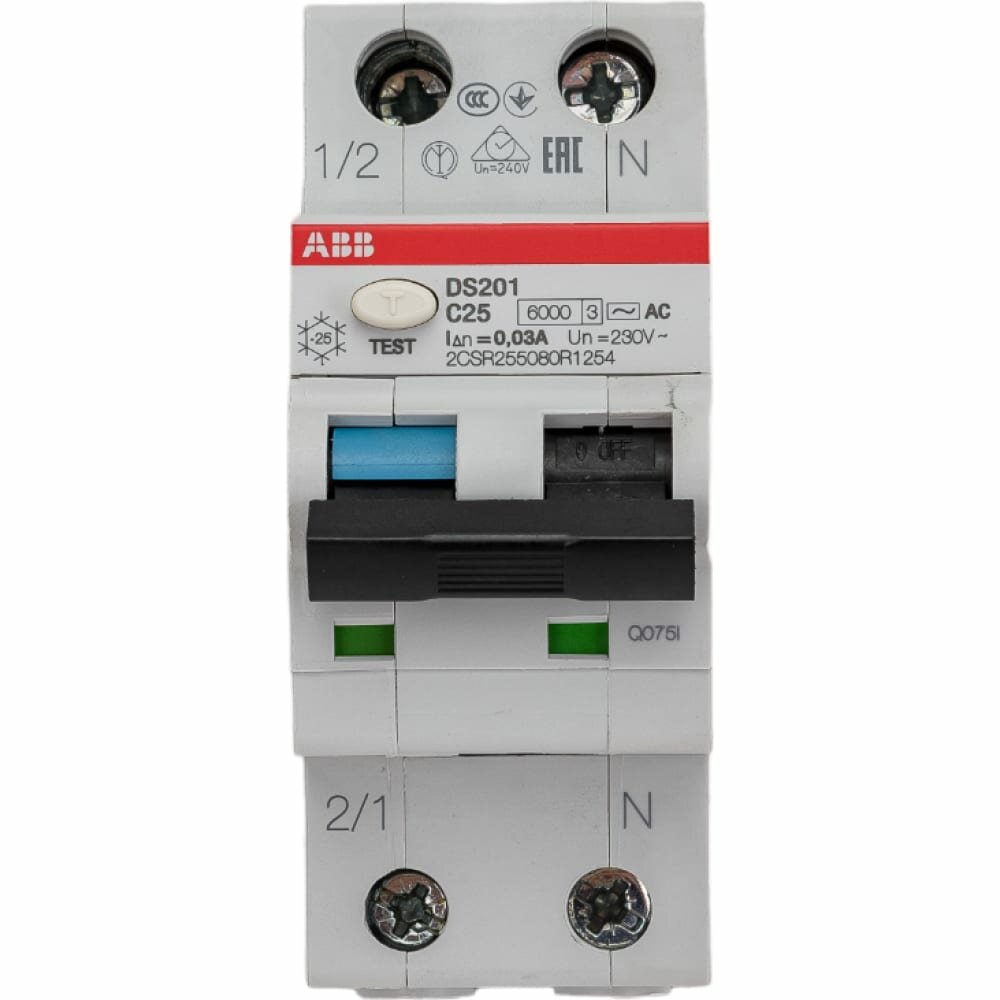ABB Автоматический выключатель дифференциального тока DS201 C25 AC30 2CSR255080R1254