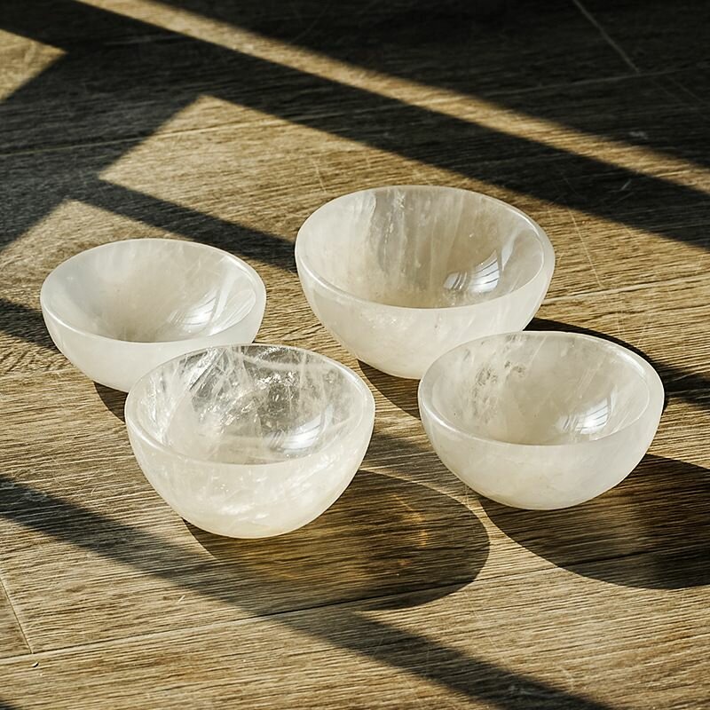Натуральная белая хрустальная чаша с гравировкой, оригинальный полированный кристалл для размагничивания в стиле Будды