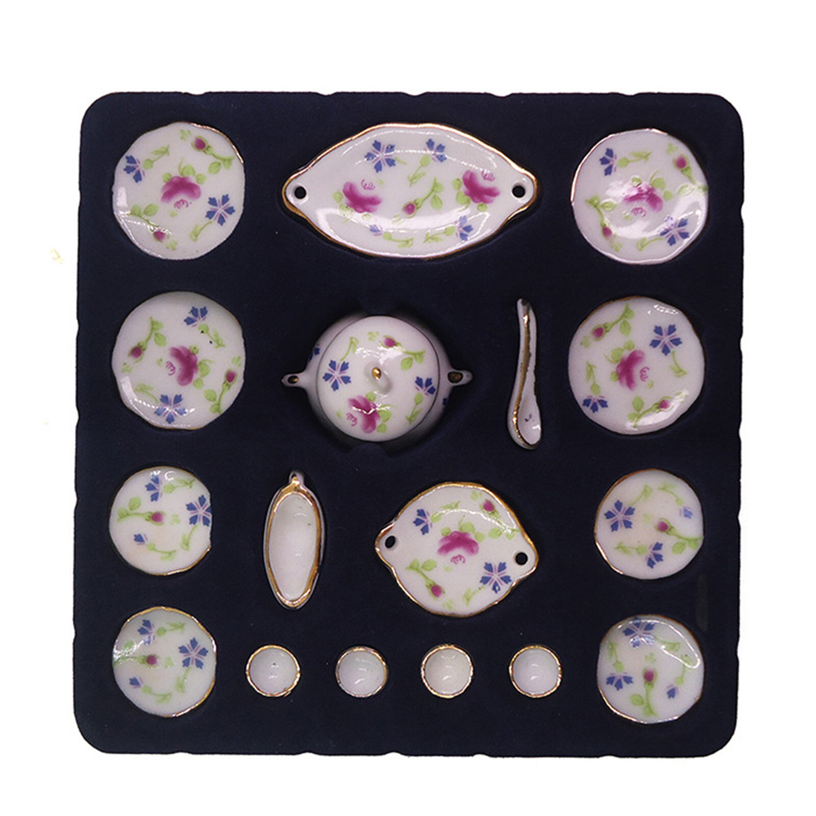 18 шт./набор 1/12 кукольный домик миниатюрная керамическая чашка чайник модель кухонная посуда