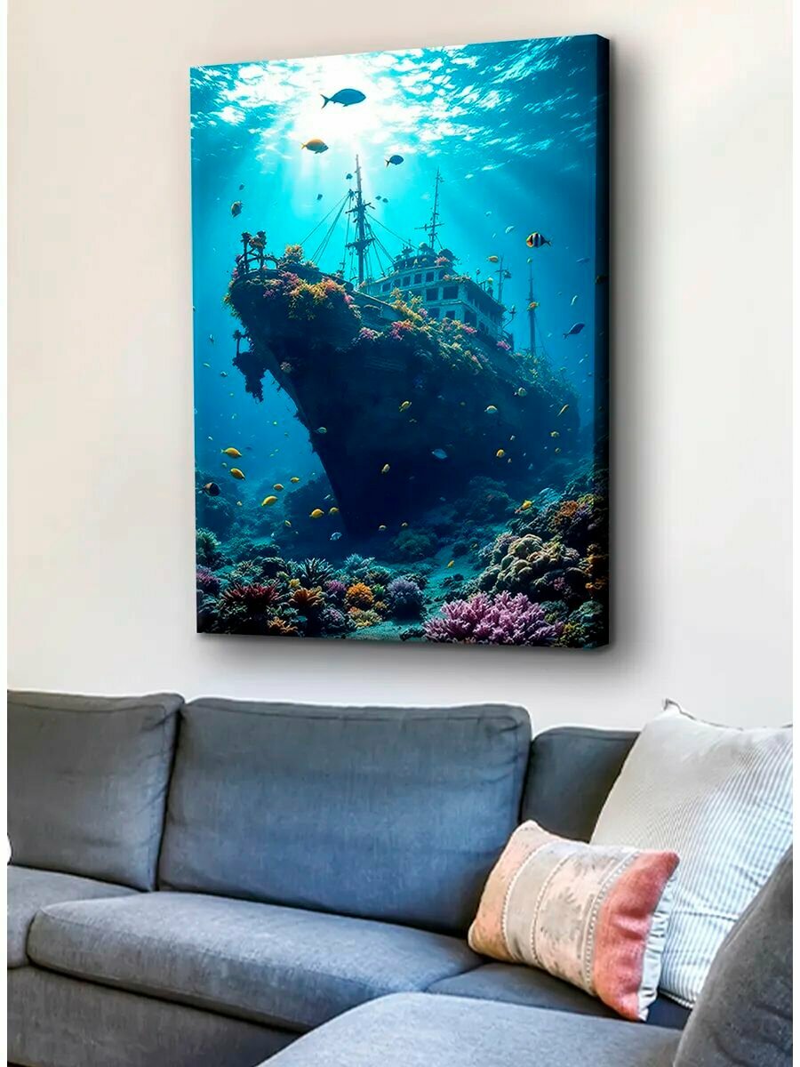 Картина "Куда уходят корабли", интерьерная 50х70см 1шт.