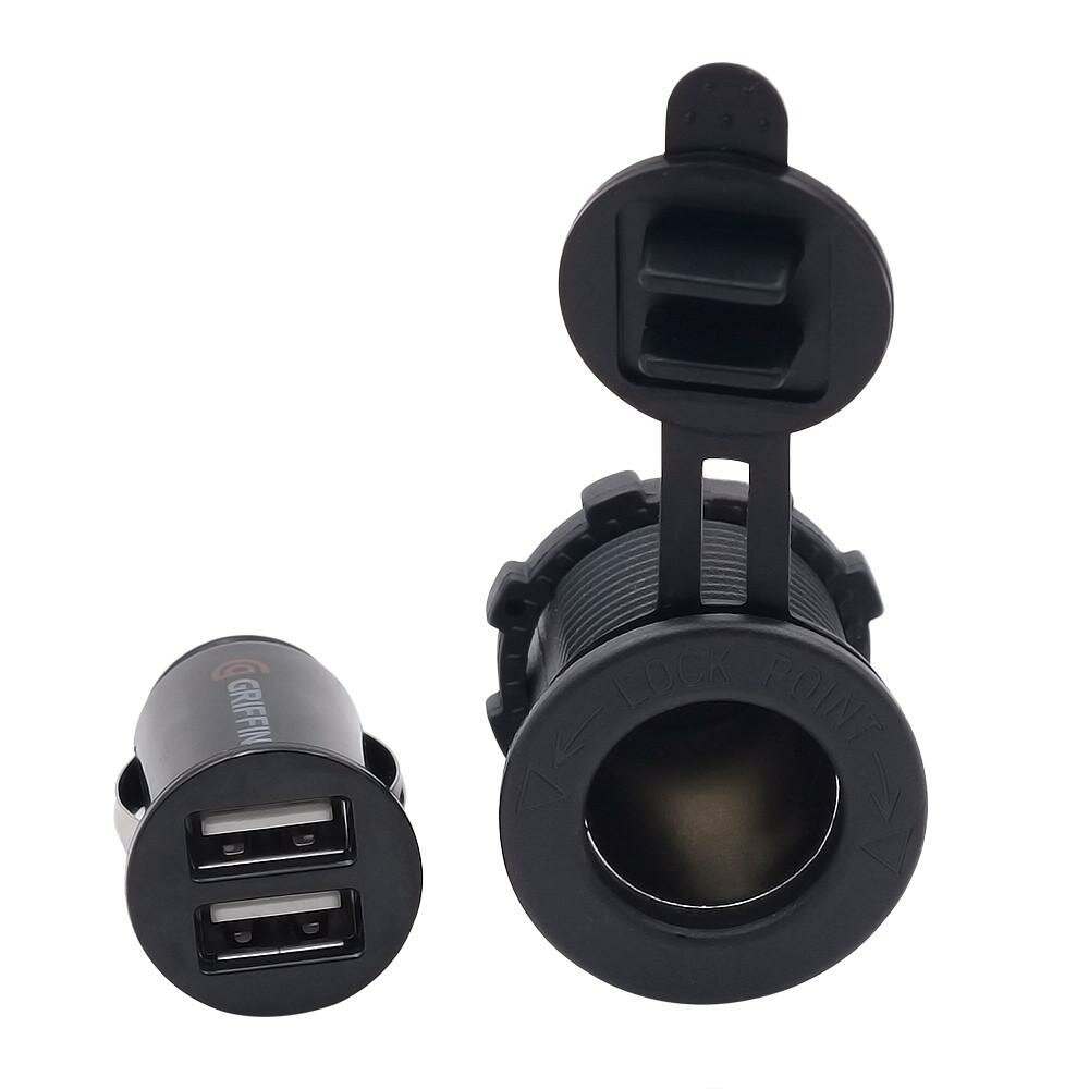 Разъем Двойной USB Зарядное устройство Адаптер питания Розетка Розетка DC 12V Автомобиль