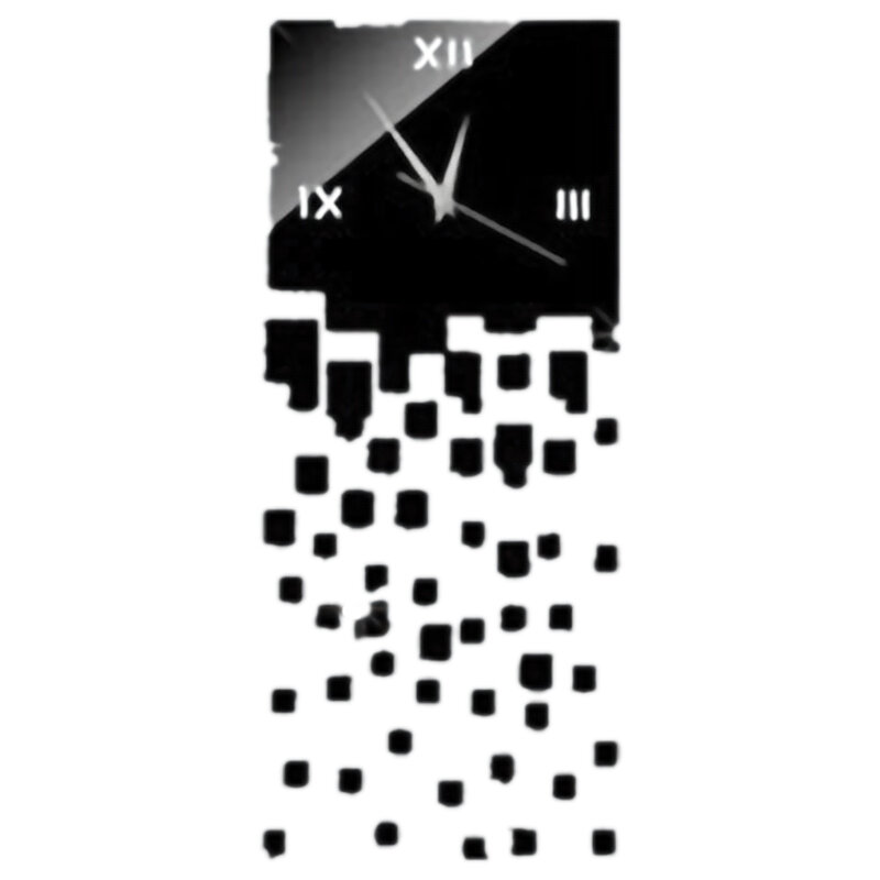 BEERIS Наклейка на зеркало с часами, 3D акриловые съемные настенные зеркальные наклейки для детской комнаты, акриловая наклейка с часами, черная