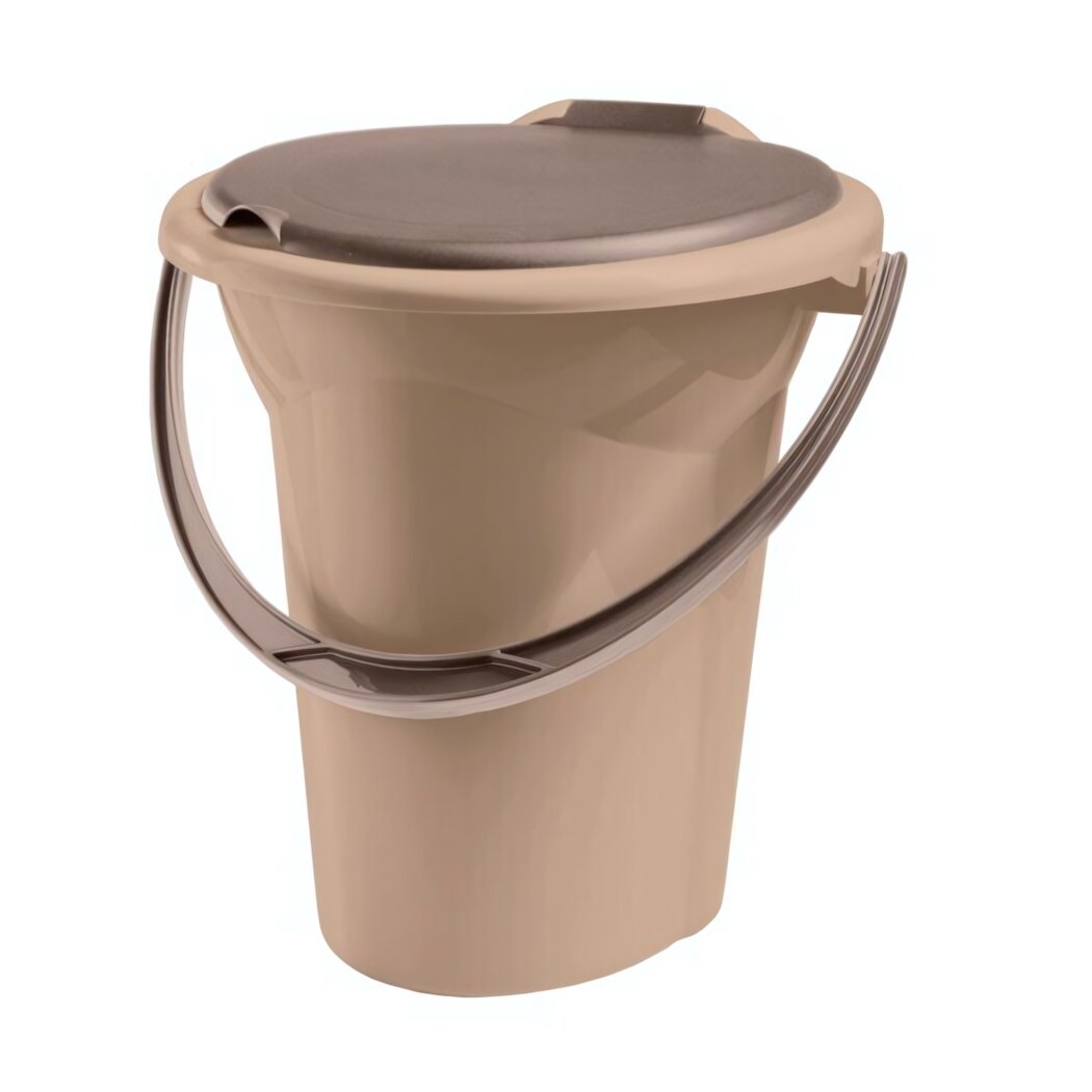 Ведро-туалет "Лотос" 19л, коричневое, удобное для дачи и пикника