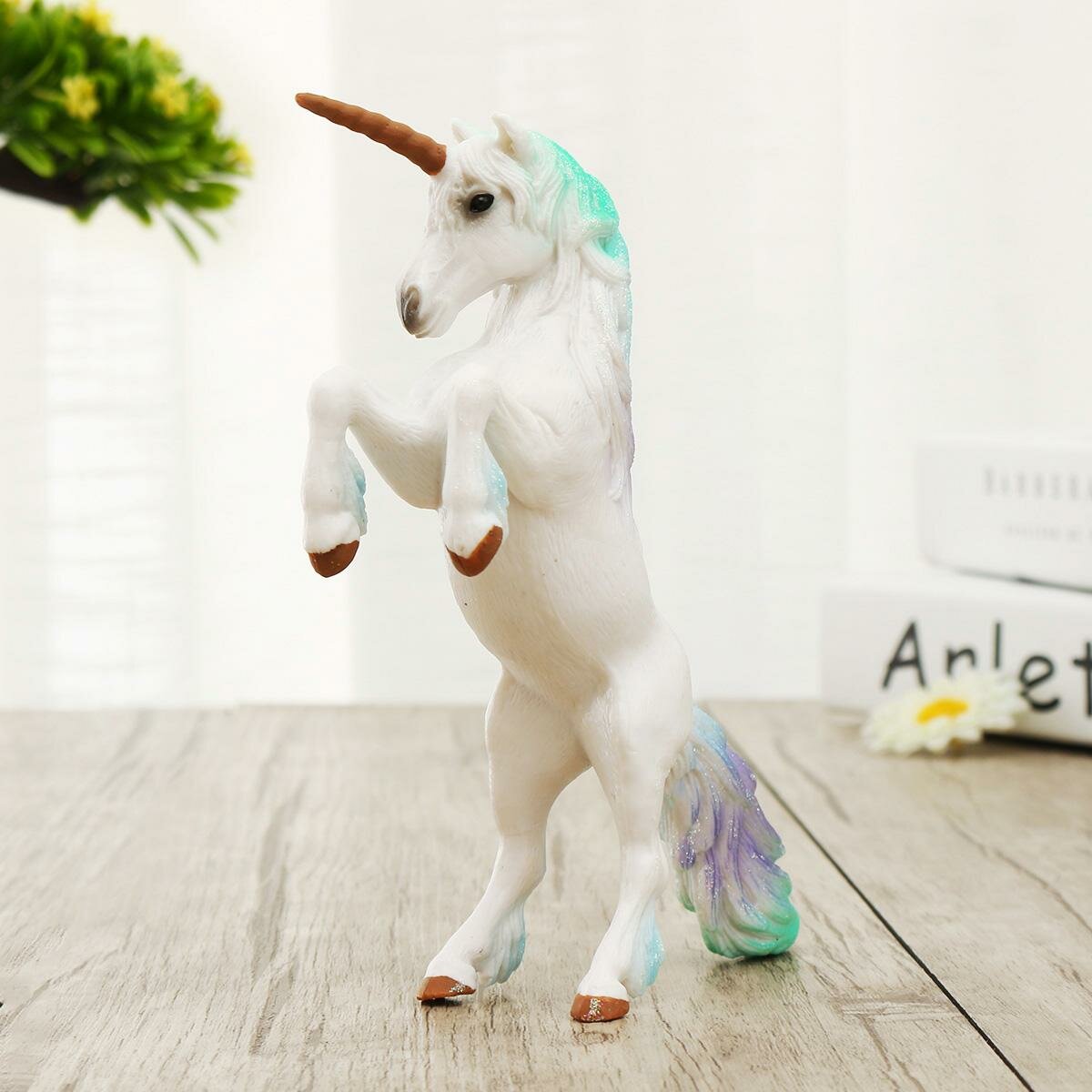 Happy Island Cross border классическая игрушка-симулятор модель животного кукла единорог европейская мифология легенда животное зверь разнообразие -- Синий / Желтый / Сине-фиолетовый / Желтовато-розовый