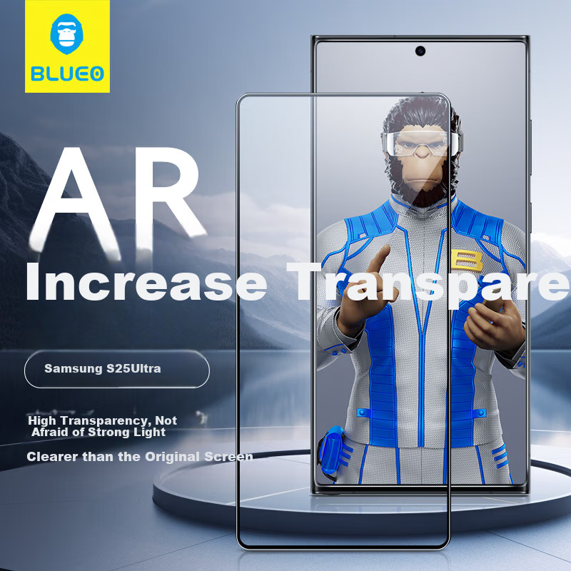 Mr. Blue Gorilla Tempered Glass Screen Protector for Samsung S25 Ultra, Anti-Reflective High Definition High Transparency Eye Protection Anti-Fingerprint Film