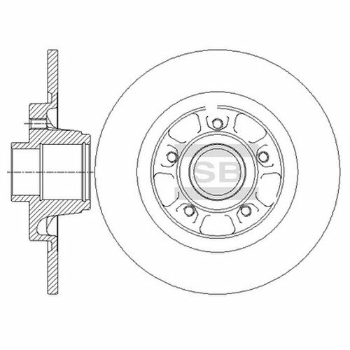 Диск тормозной без подшипника Renault Kangoo/Grand/BE Bop/Express Hi-Q SD3063