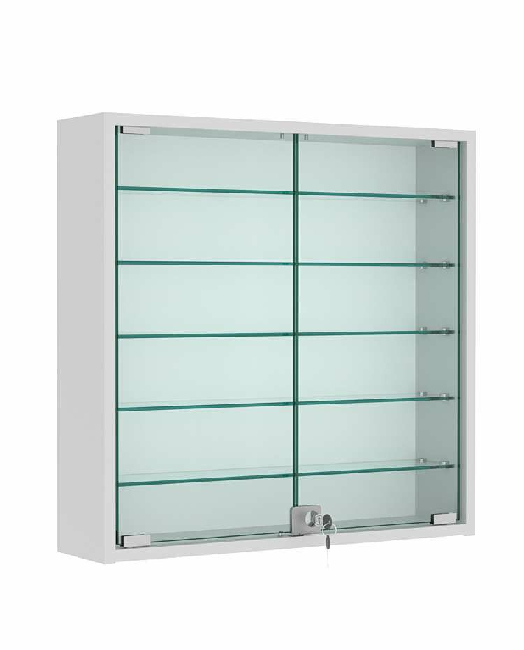 Витрина настенная №1-5А с пятью прозрачными полками, Cерый. Производитель товара - компания ТОБ.