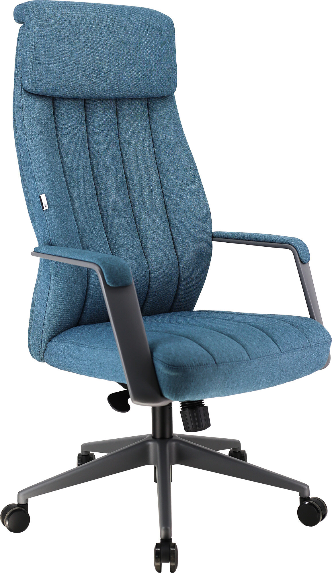 Кресло компьютерное Everprof "Shanghai", текстиль, синее, с подлокотниками, для руководителей