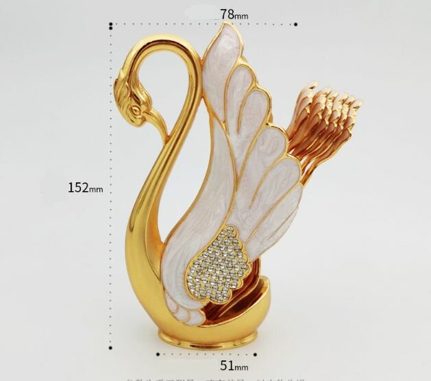 Набор ложек "Лебедь", ложка чайная, ложка десертная.