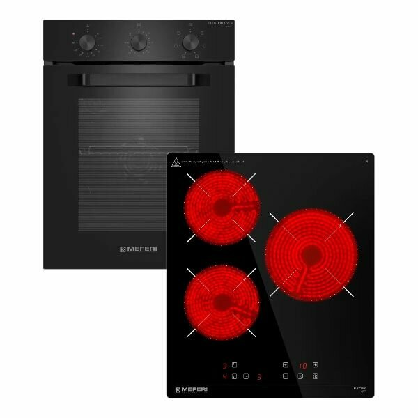 Комплект встраиваемой техники Meferi 45 см черный MS45BK02