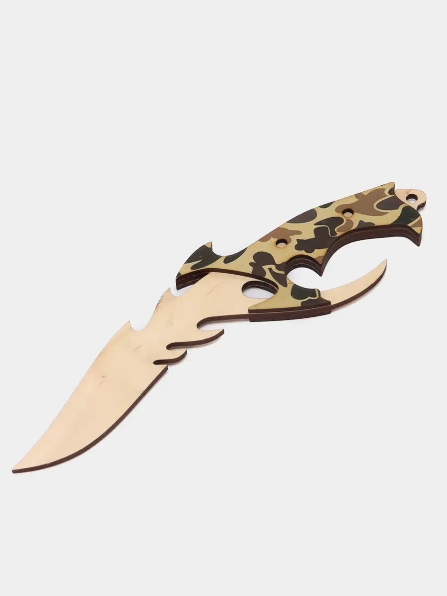 Деревянный нож "Белый Клык", гравировка, сабля, тренировочный нож, 29 см