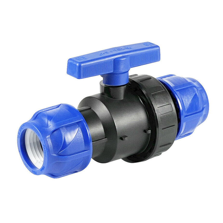 Кран шаровой ПНД компрессионный 40х40 мм