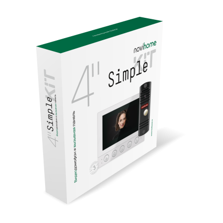 Комплект видеодомофона SIMPLE 4 KIT v.4331, диагональ дисплея — 4.3”, без функции записи, в комплекте с вызывной панелью