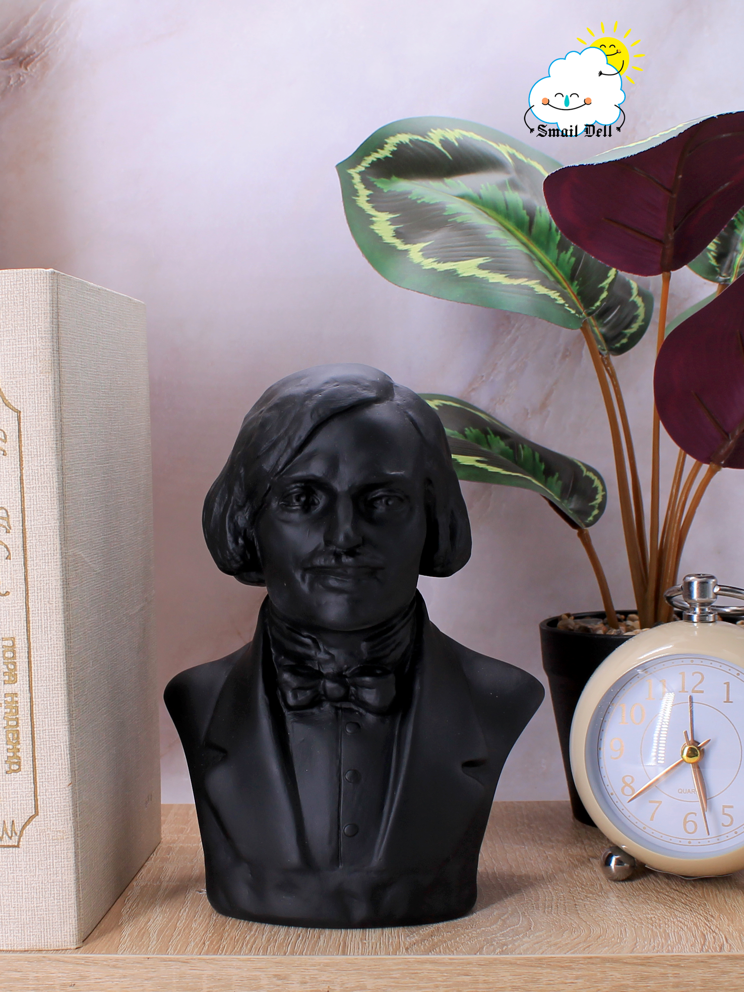 Статуэтка бюст Н. В. Гоголь , 18 см , гипс , цвет чёрный матовый