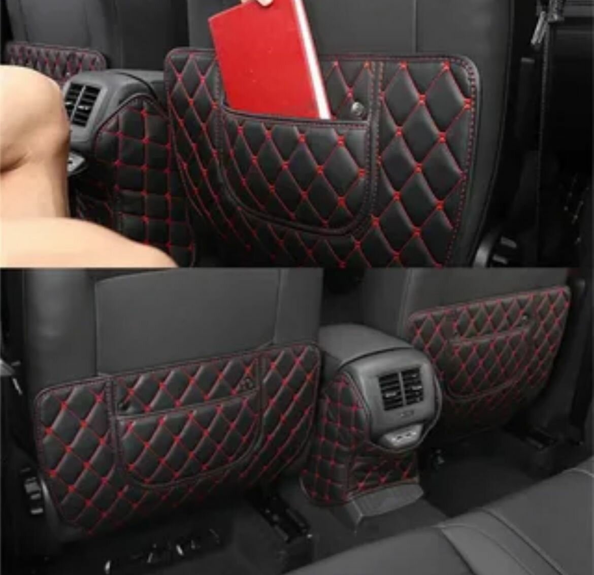 Защитные накидки на спинки сидений Geely Coolray, Belgee X50 дорестайлинг / Джили Кулрей, Белджи Х-50 2019-2025 г. в red