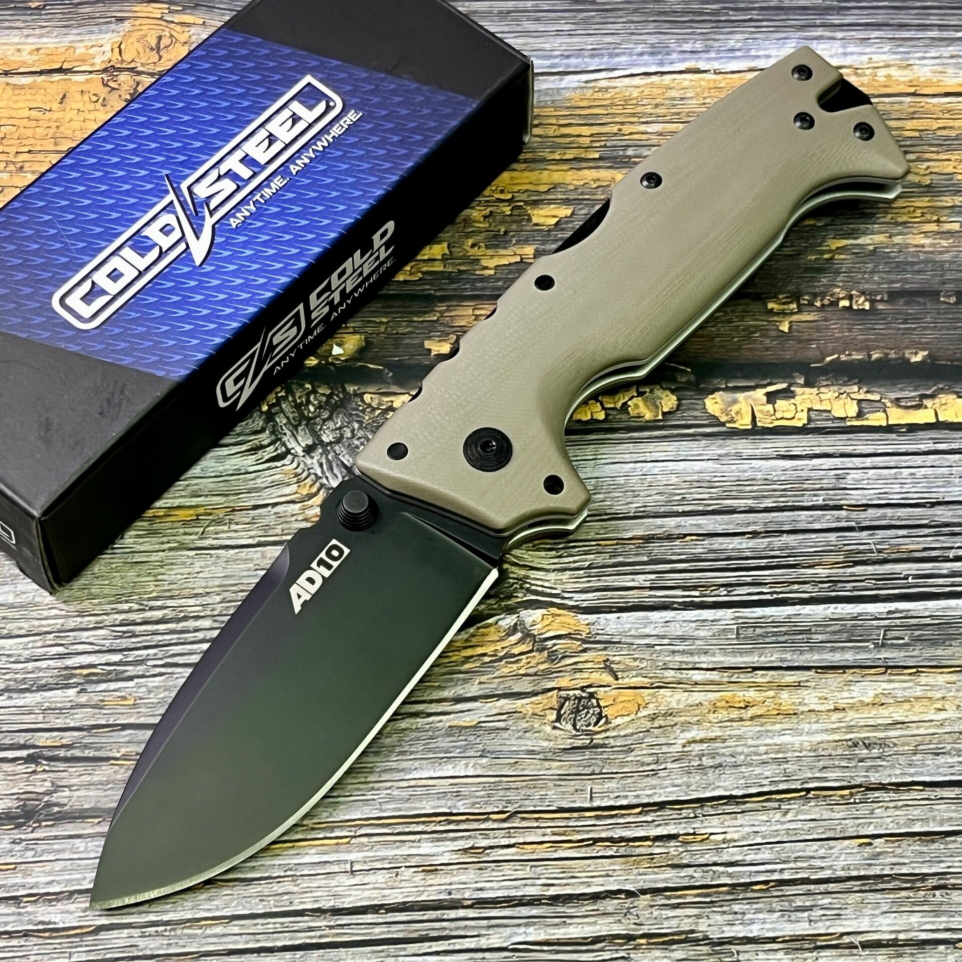 Нож складной Cold Steel 28DDDEBK AD10, Black Blade, Desert Tan Handle