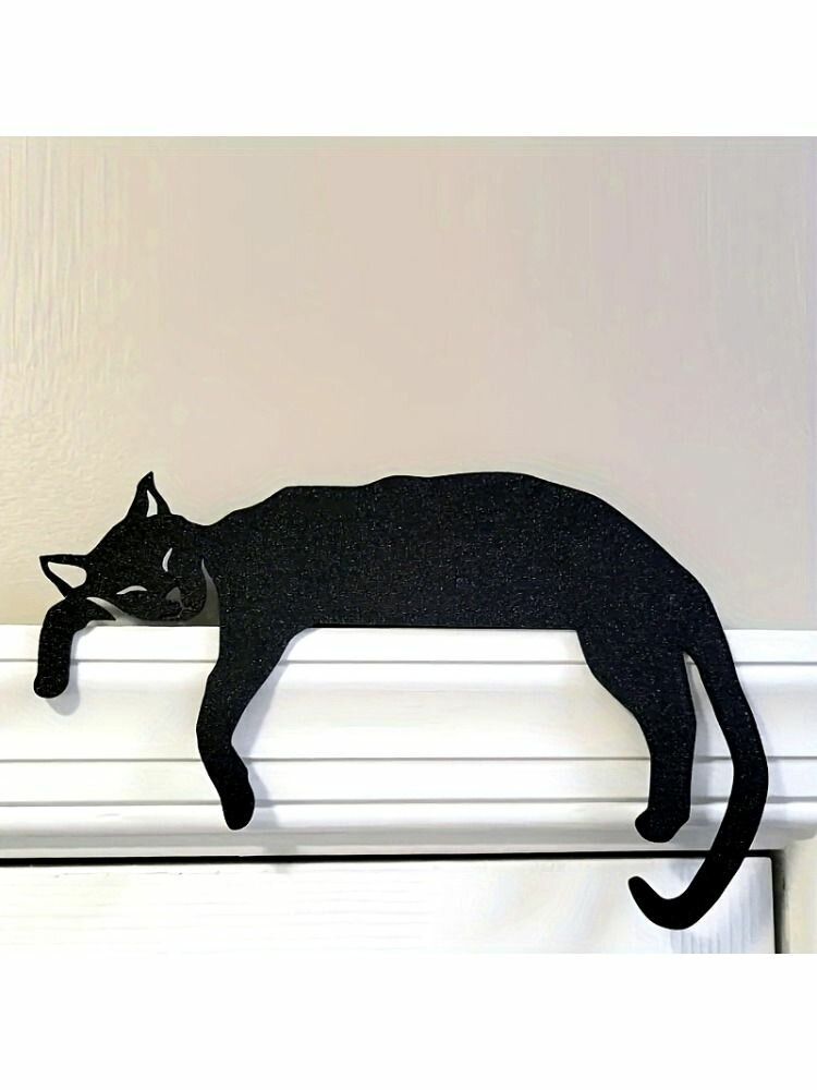 1шт Классический металлический подвесной орнамент в виде черной Кошки - Декор стен в помещении на тему животных