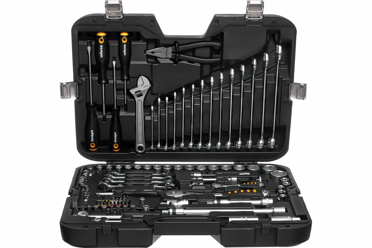 Набор инструментов Inforce 101 предмет 1/2 дюйма и 1/4 дюйма, Сталь Cr-V, Профессиональный