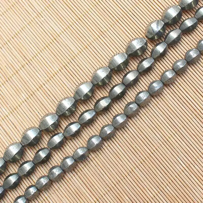Натуральные пирит бусины Laerf Beads 8-14 мм 8x12mm