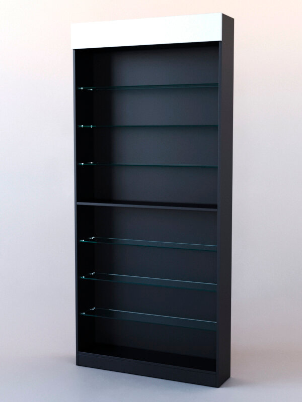 Стеллаж "шалость" №2-1-900 (задняя стенка ДВП), Черный + Белый