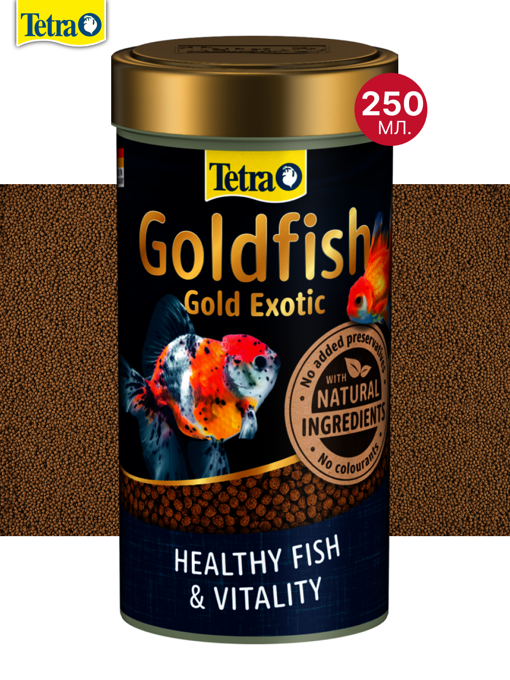 Корм для рыб TETRA Goldfish Gold Exotic, гранулы, 250мл, для всех пород рыб, улучшение окраса,