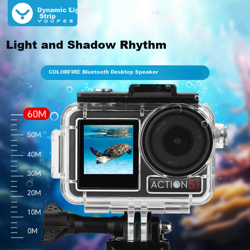 YOUFES водонепроницаемый чехол для DJI Action 5 Pro 4 3 60 м подводный корпус защитный чехол для экшн-камеры