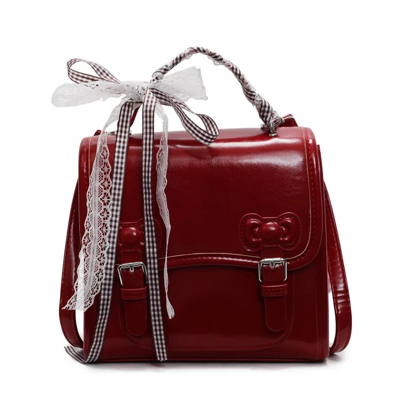 Sweet Square Jk Mochila, маленький квадратный Mochilas Mujer, школьная сумка с Бордовый, бордовый