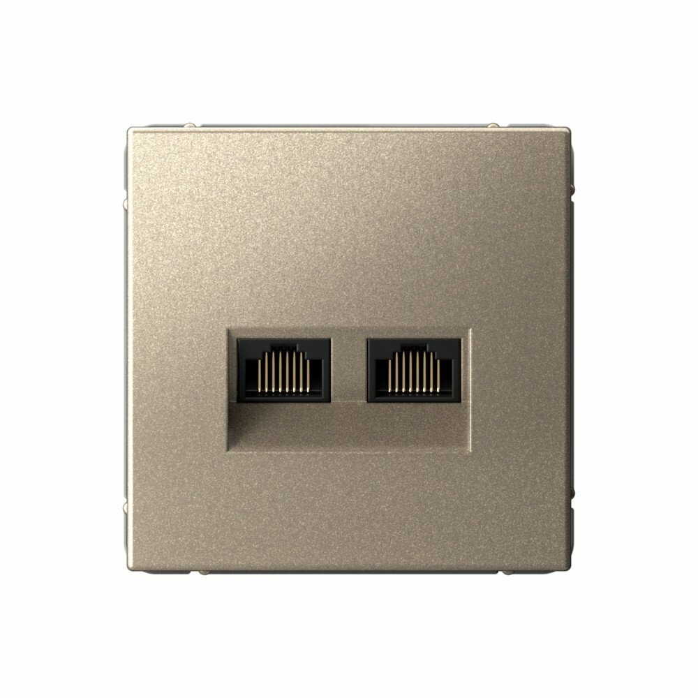 Systeme Electric ArtGallery Шампань Розетка двойная компьютерная RJ45+RJ45, кат.6А, механизм, GAL000588