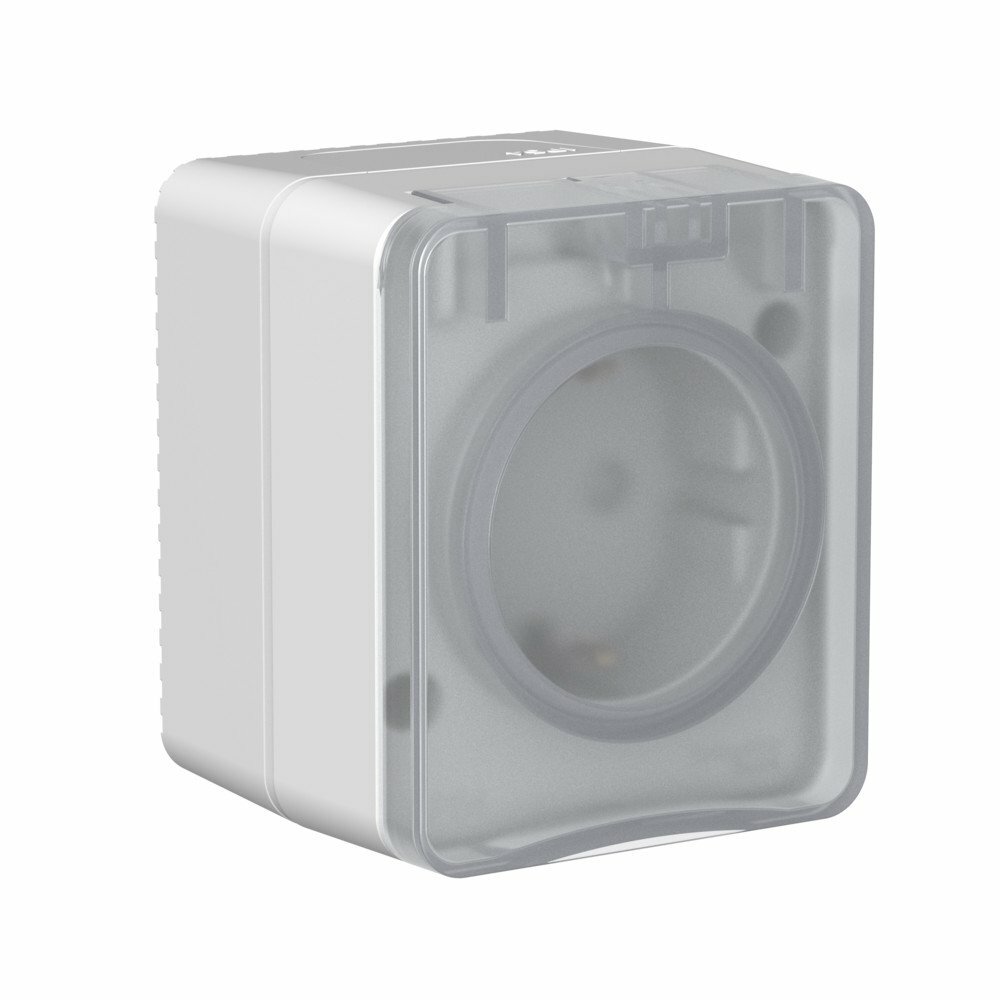 Systeme Electric AtlasDesign Profi54 накладнойСерый Розетка с заземлением со шторками 16А , ATN543045