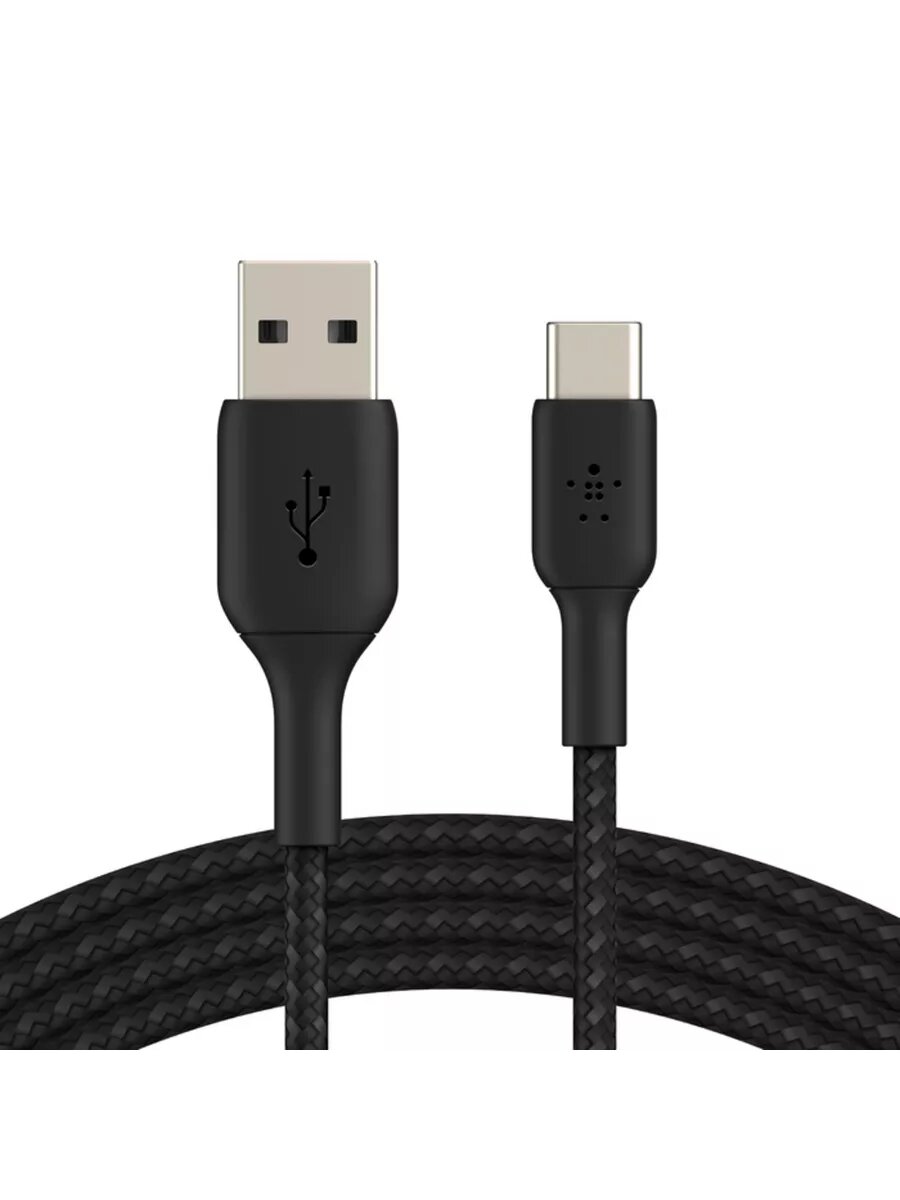 Кабель Belkin BoostCharge USB-A to USB-C Braided Cable. Длина: 2м. Цвет: черный
