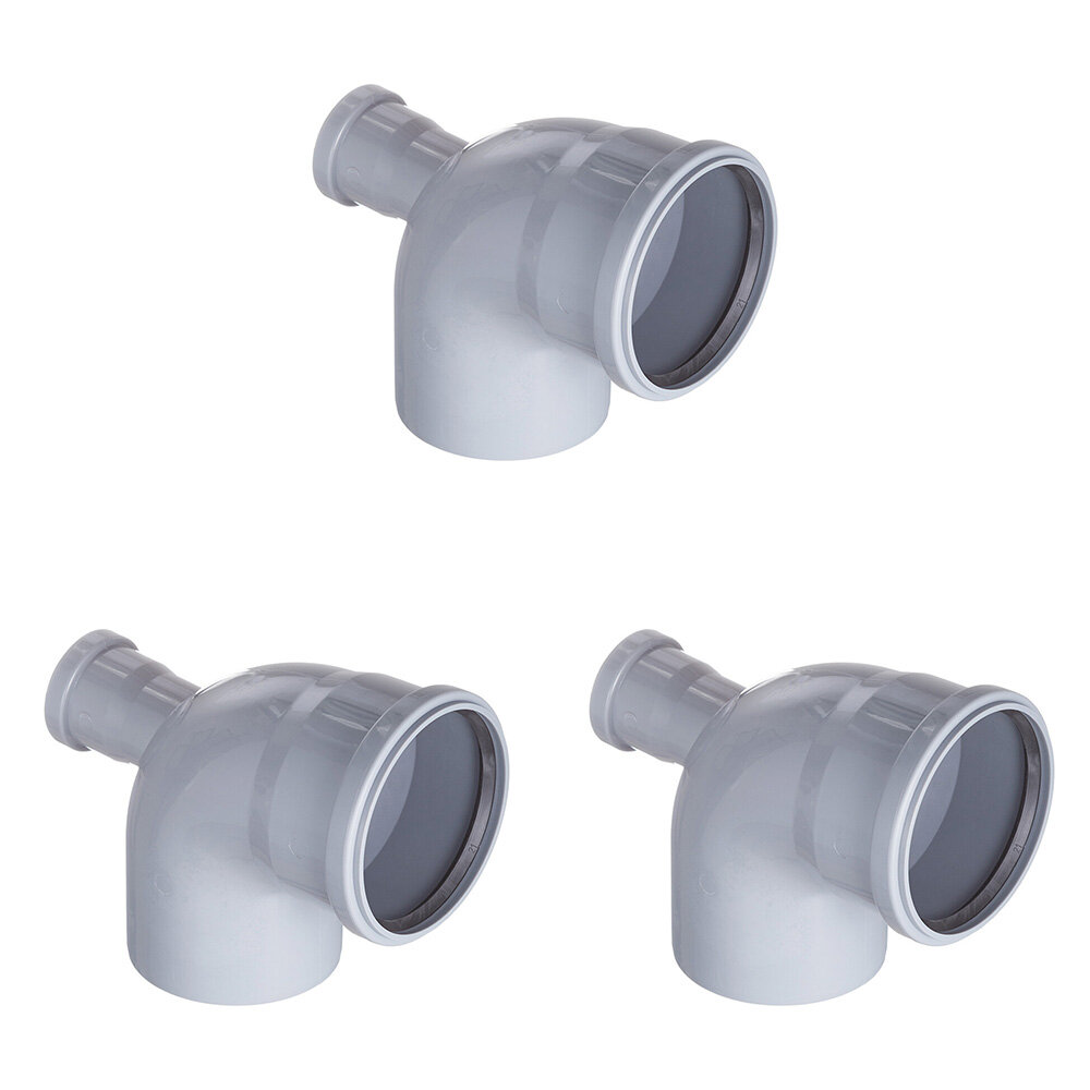 Отвод d110х50 мм 87 град. пластиковый с выходом d50 мм фронтальный для внутренней канализации (3 шт.)