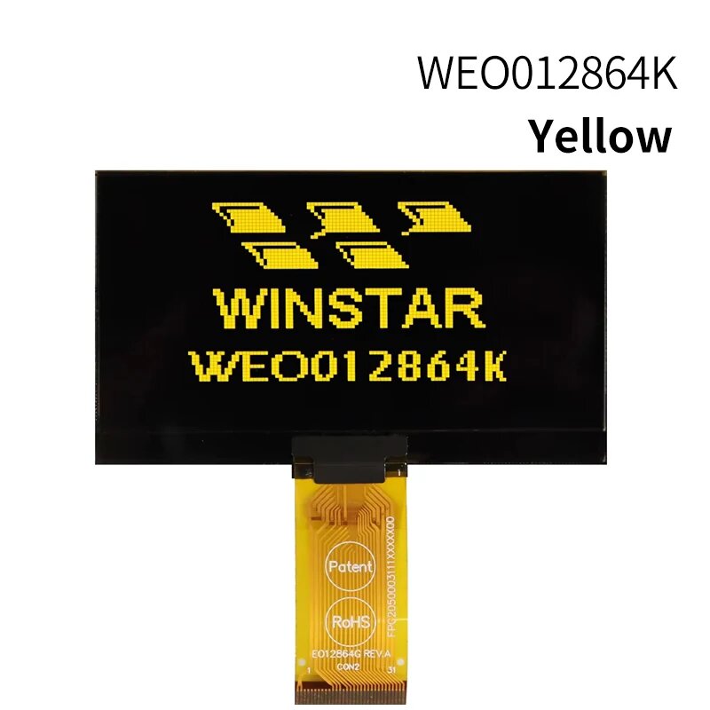 Winstar WEO012864K 2.7" OLED дисплей желтый 128x64