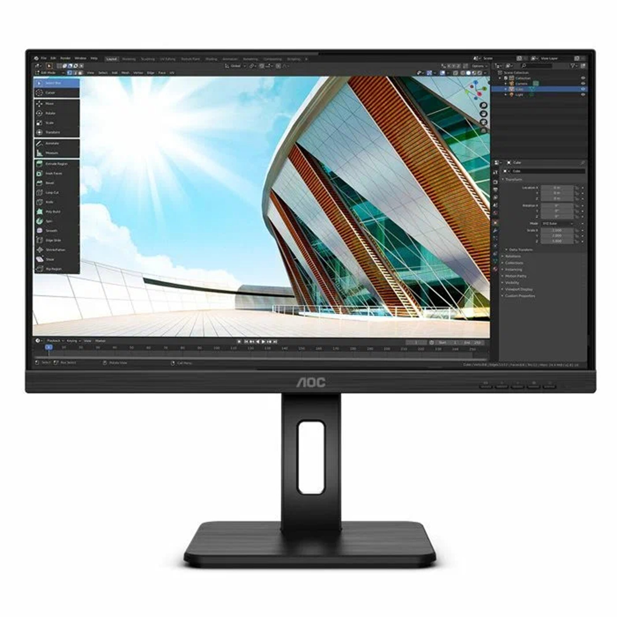 Монитор AOC 24P2Q 23.8", угол обзора 178°, IPS, 250кд/м², 75Гц