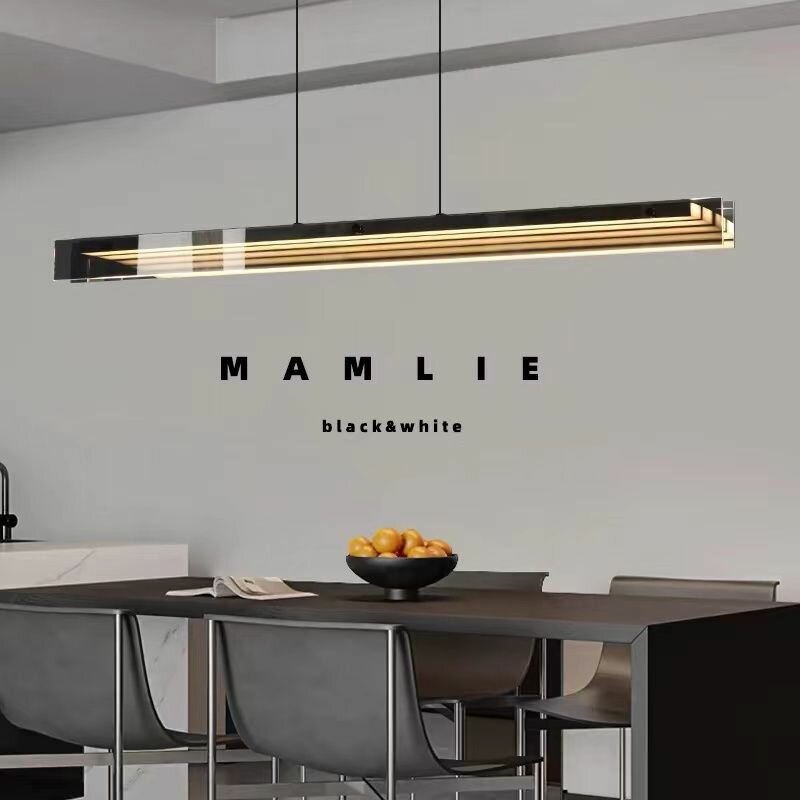 Cassina DD61 LED потолочный подвесной светильник с пультом дистанционного управления для кухни/гостиной/спальни и т. д. Матовый черный 1000*150MM 80W