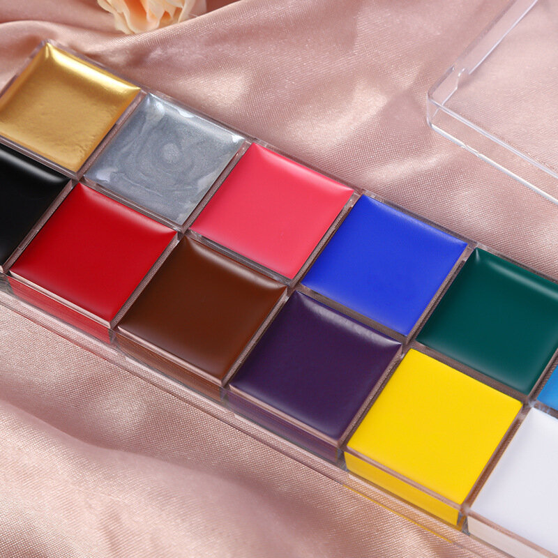 Масляная краска "Трансграничное предложение", 12 цветов, с ручкой и палитрой