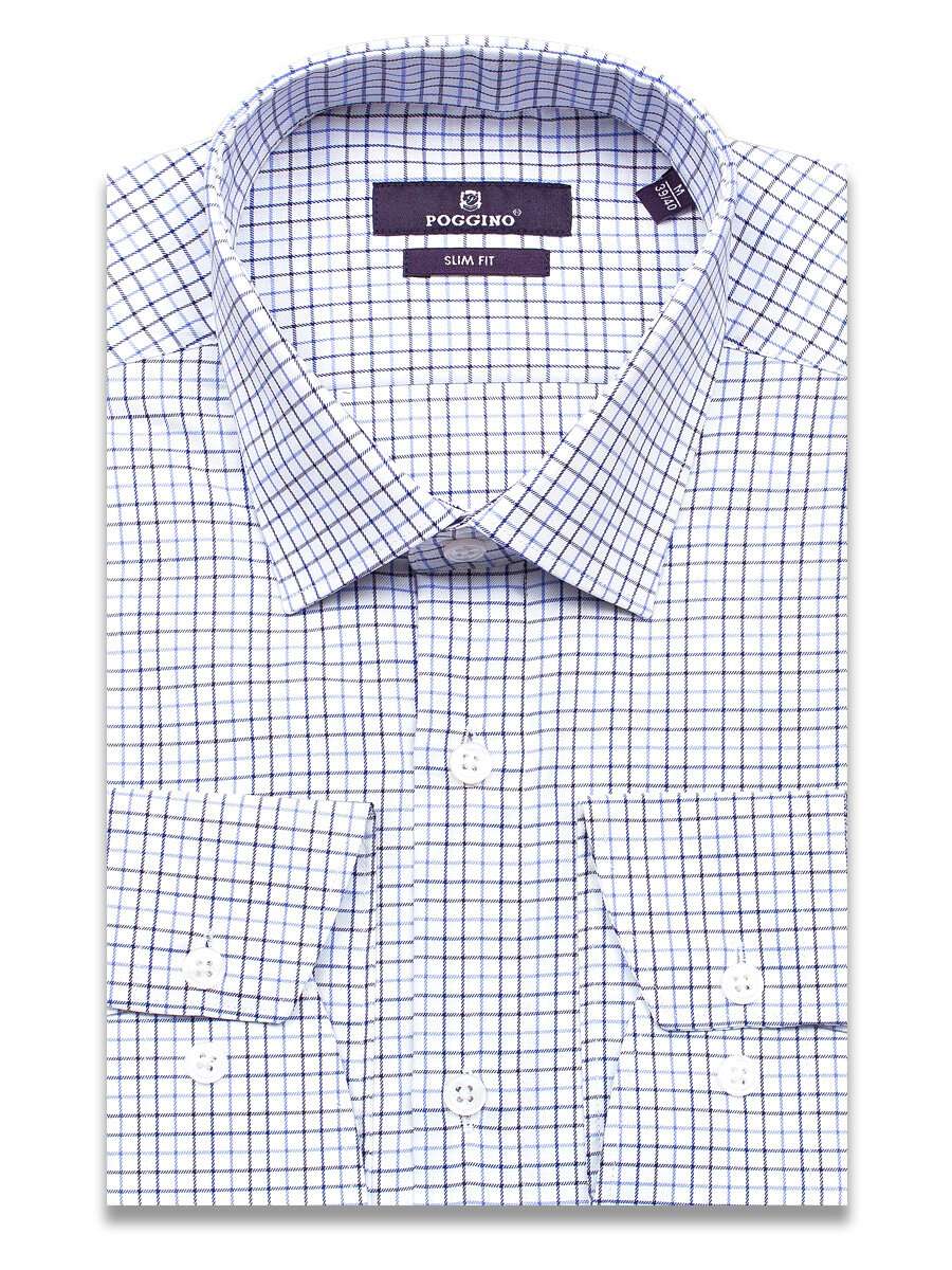 Рубашка приталенная slim fit с длинными рукавами