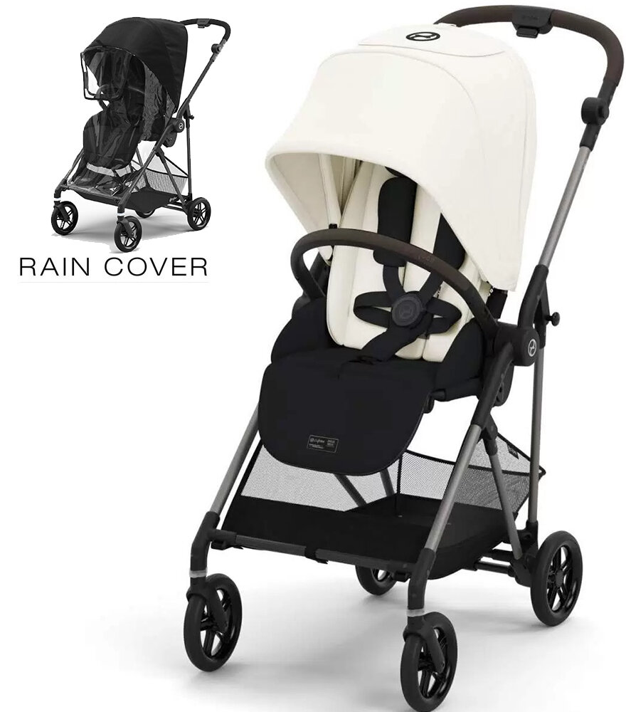 Cybex Melio Carbon (Canvas White с дождевиком)