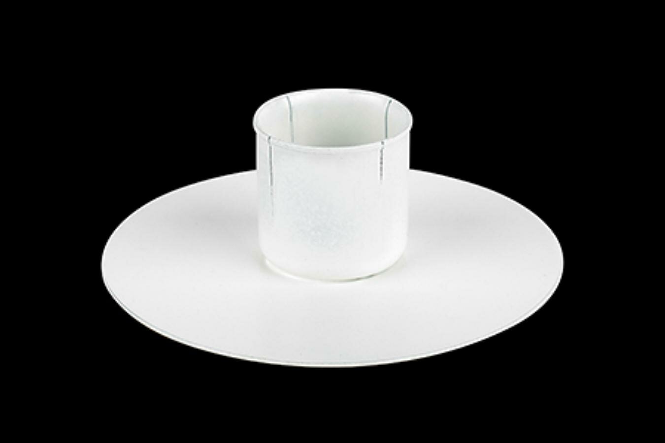 Подсвечник круг белый (7x7x3 см.), 1 шт.