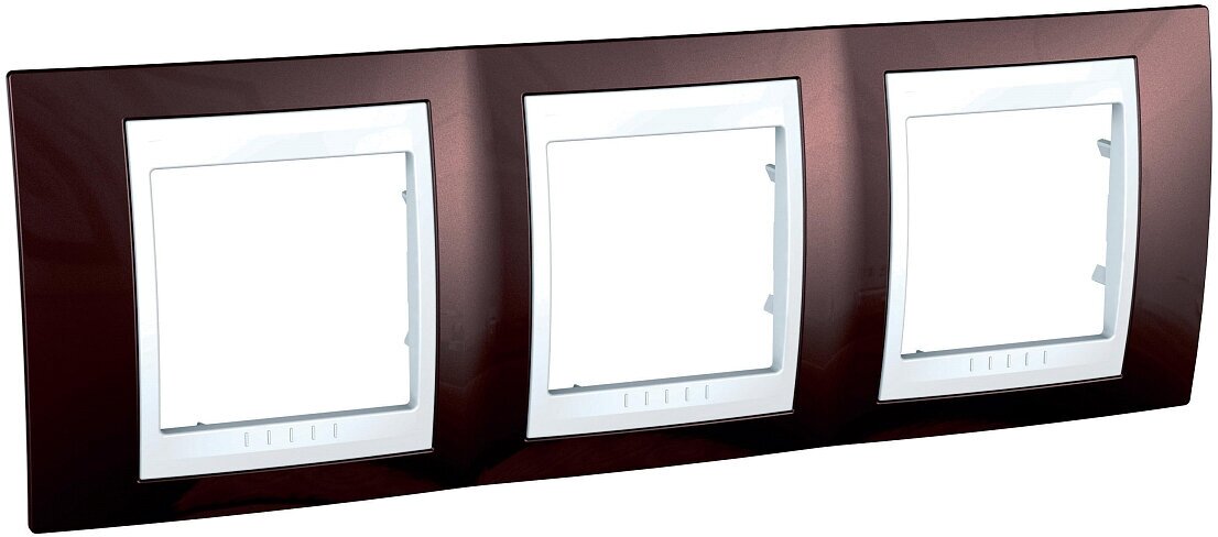 Рамка Unica хамелеон 3 поста горизонтальная терракотовый/белая MGU6.006.851