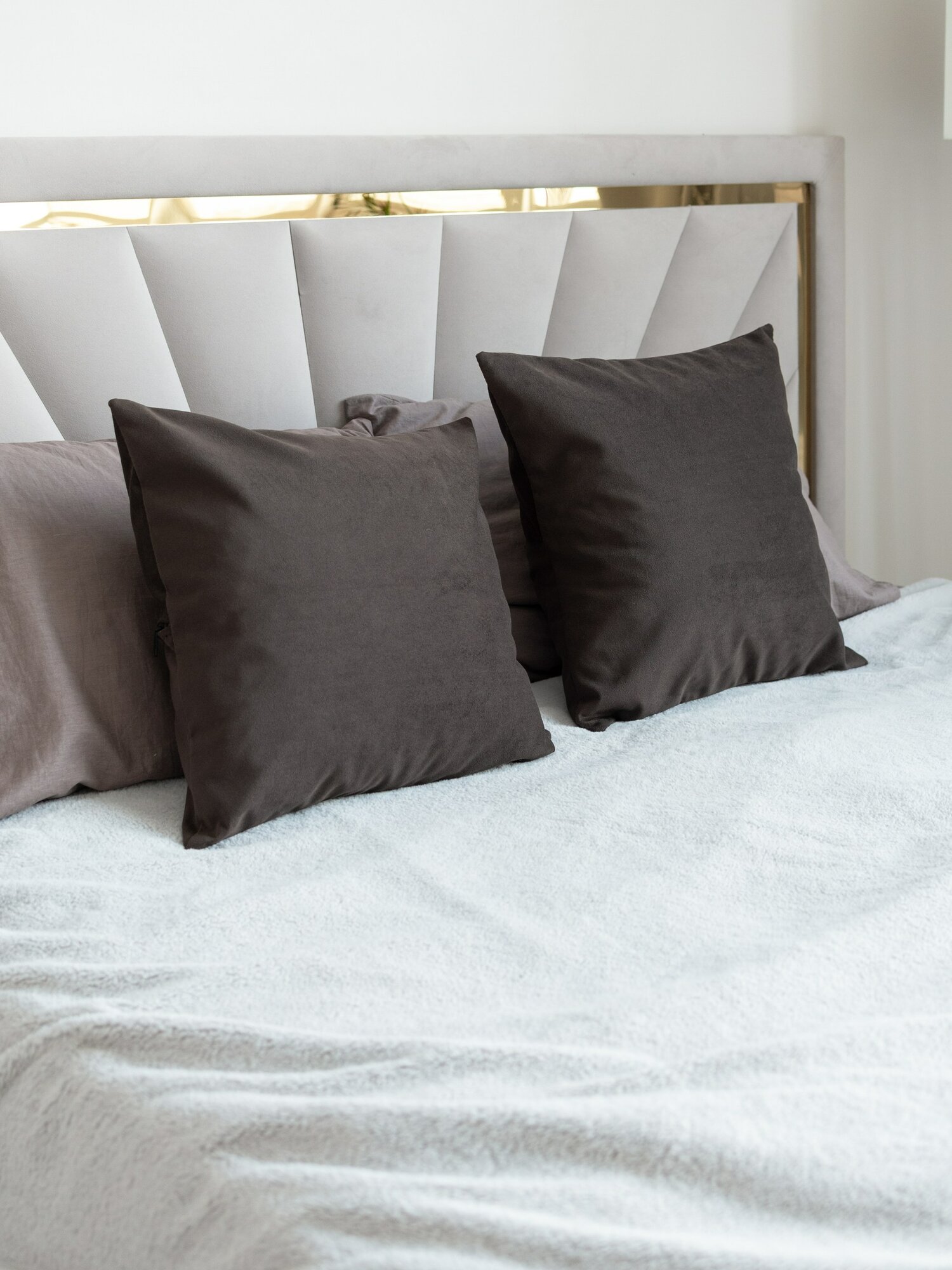 Подушка декоративная, велюр, изумрудная, съемный чехол, 2 шт