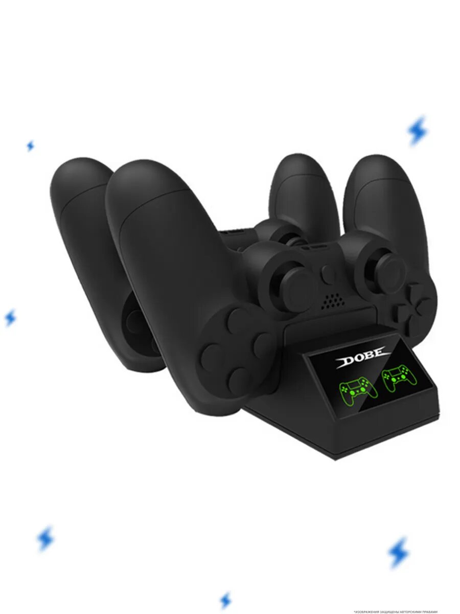 Зарядная станция DOBE для 2 геймпадов PS4 с быстрой зарядкой