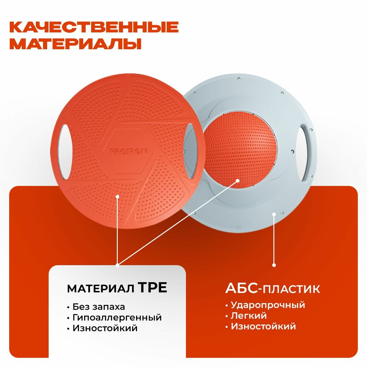 Балансировочный диск PROIRON, для фитнеса, с рукоятками, диаметр 41,5 см