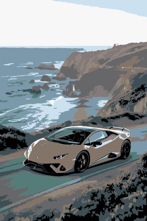 Детская картина по номерам МТ325 "Спорт машина" 20x30