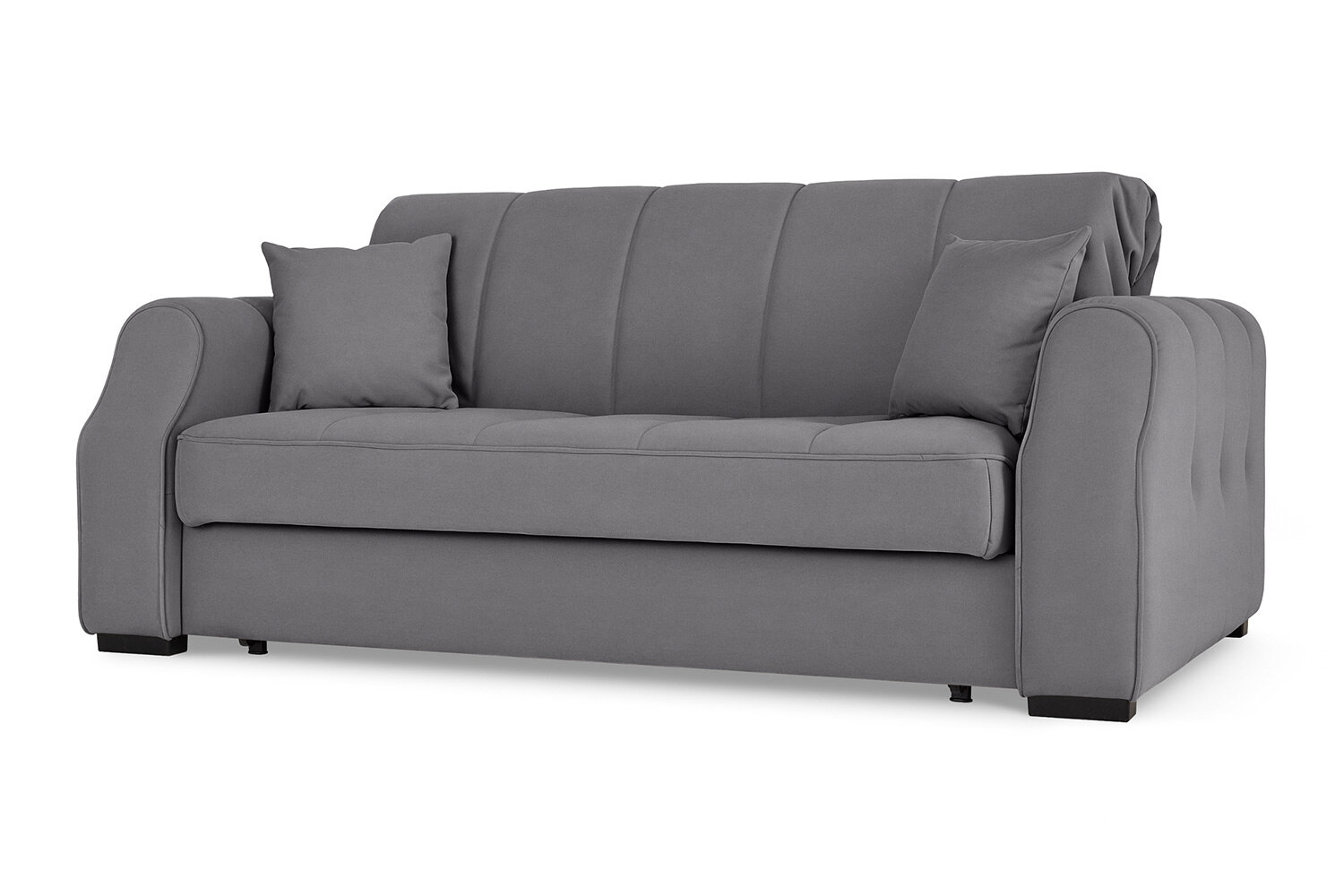 Диван-кровать DREAMART Тулуза, 207х92х117 см, обивка велюр, цвет серый