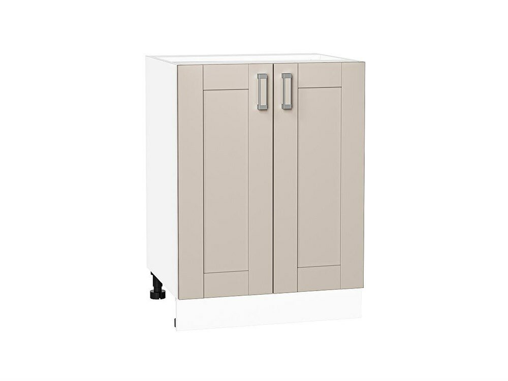 VVT Шкаф нижний с 2-мя дверцами Лофт Белый, Cream Silk, 600 В*Ш*Г 816*600*480, фасад МДФ Cream Silk, корпус Белый Cream Silk