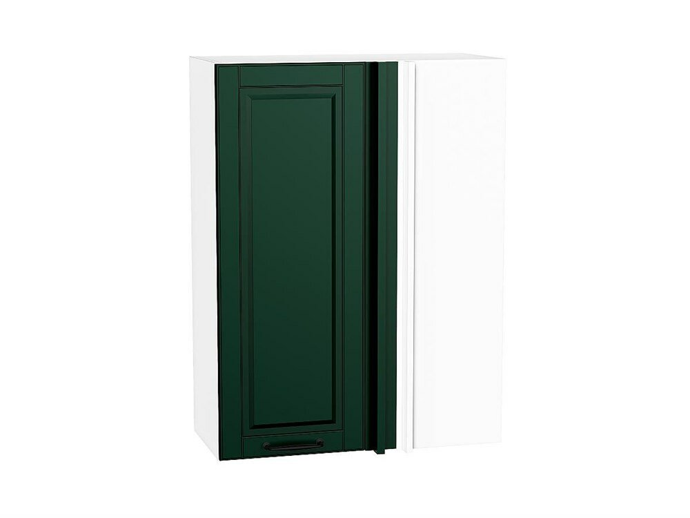 VVT Шкаф верхний прямой угловой Дублин Белый, Special Green, 920 В*Ш*Г 920*700*345, фасад МДФ Special Green, корпус Белый Special Green