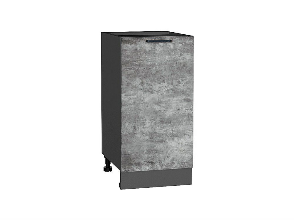 VVT Шкаф нижний с 1-ой дверцей Флэт Graphite, Temple Stone 2S, 400 В*Ш*Г 816*400*478, фасад ЛДСП Temple Stone 2S, корпус Graphite Temple Stone 2S