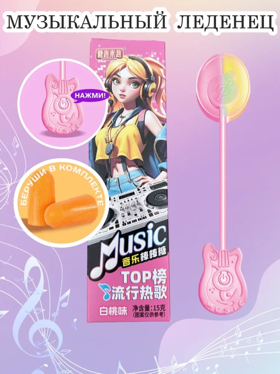 Музыкальная конфета "Рок-Гитара" в Аниме стиле 15 г