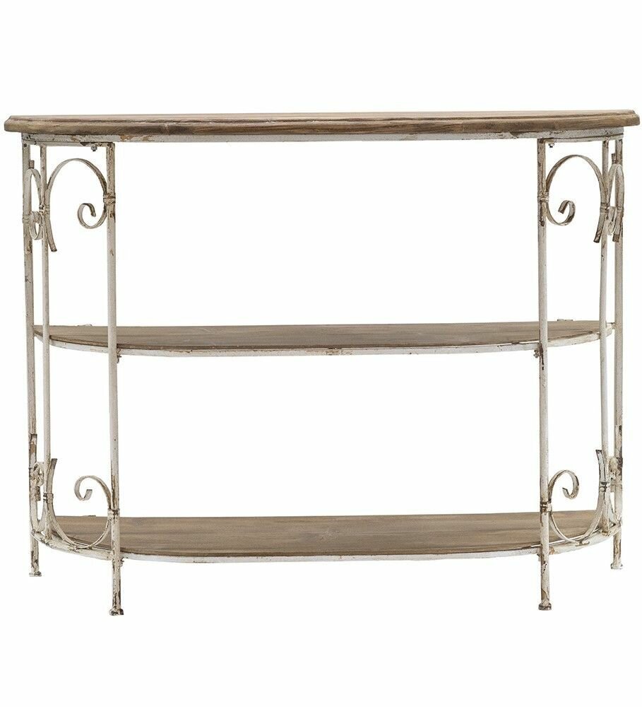 Консоль пристенная с двумя полками Прованс 110х36х82см