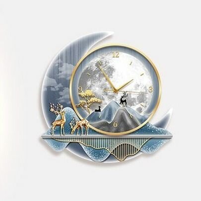 Светящиеся настенные часы в форме луны